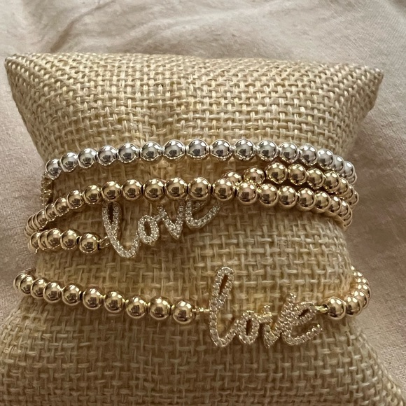 Jewelry | New Jamie Nicole Love Bracelet 1k Gold W Tiny Diamonds ...